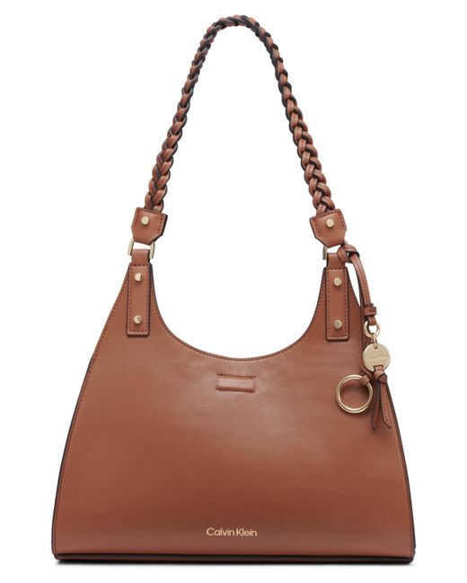 Calvin Klein Shelly Satchel in Brown | Lyst