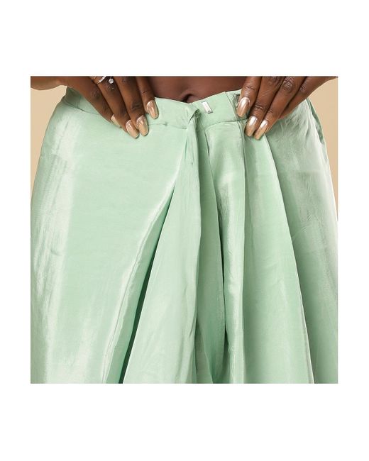 One Minute Saree Cerah Green & Mint Ombre Satin Ready To Wear Sari | Lyst