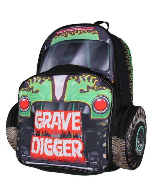 MONSTER JAM Backpack Grave Digger Truck 3d Character School Book Bag in ...