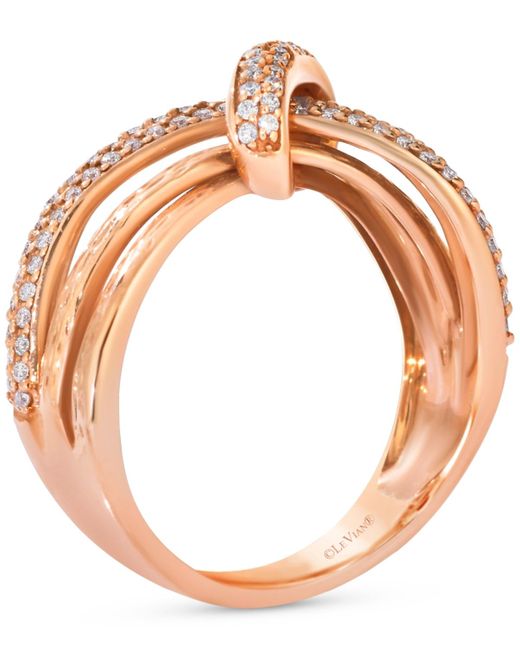 Le Vian Vanilla Diamond Textured Knot Crossover Ring (3/8 Ct. T.w. in ...