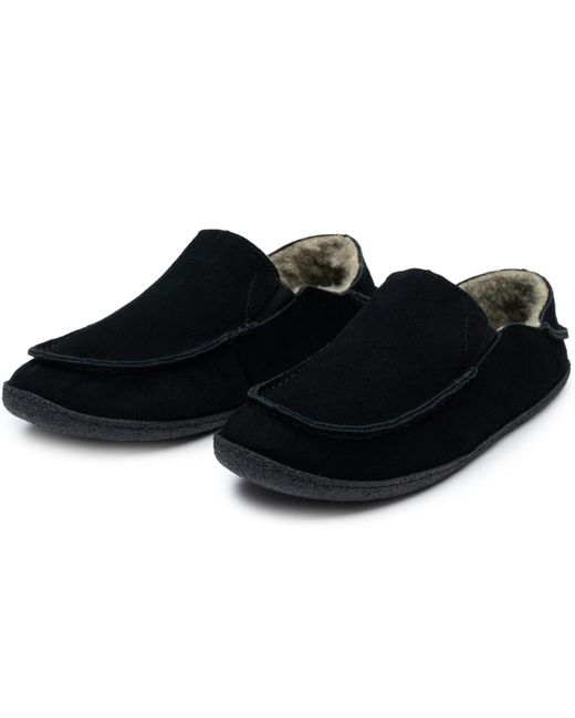 Alpine Swiss Gary Genuine Suede Moccasin Slippers Sherpa Slip On Shoes ...