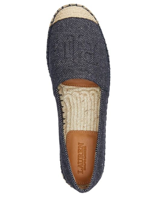 Ralph Lauren Cameron Logo Slip-on Espadrille Flats in Blue | Lyst