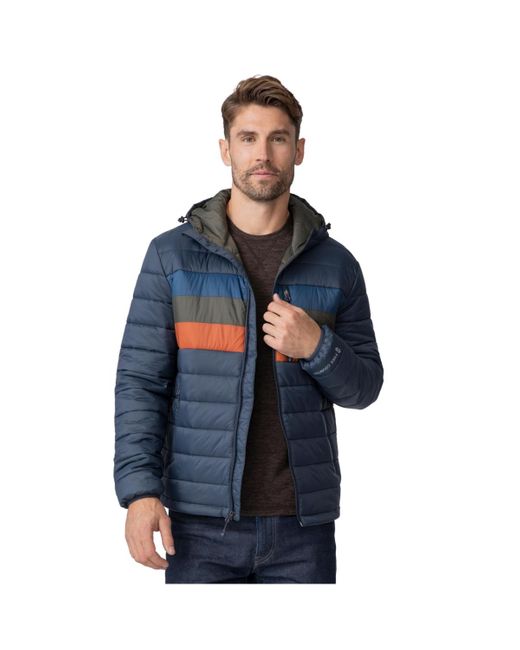 Free Country Tri-color Hooded Puffer Jacket in Blue for Men | Lyst