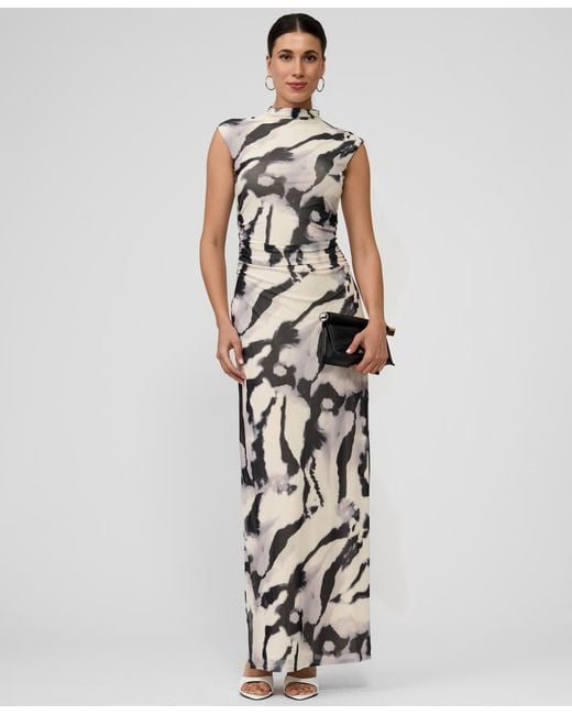 Rachel Roy Nina Mock-neck Mesh Dress in White | Lyst