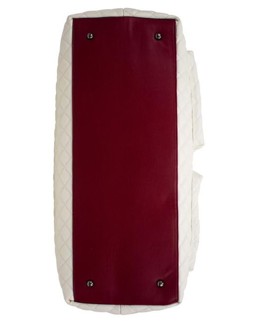 Badgley Mischka Diana Quilted Travel Weekender Tote Bag in Natural | Lyst