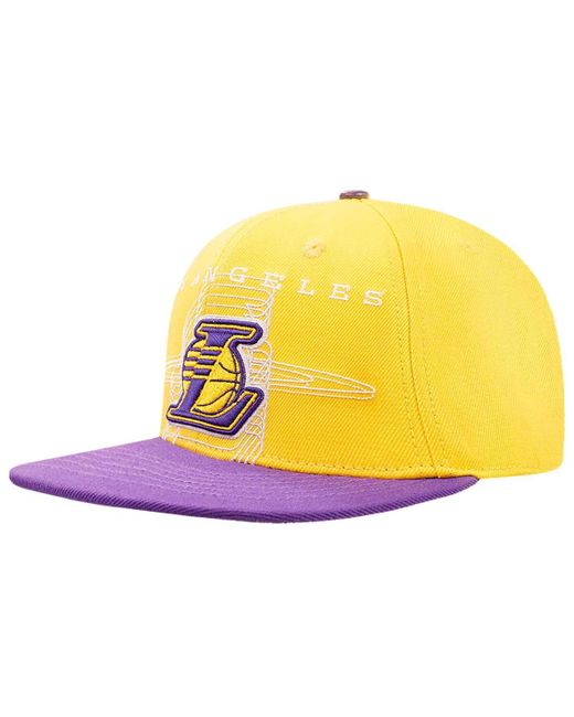 Pro Standard Gold/purple Los Angeles Lakers Logo Morph Snapback Hat in ...