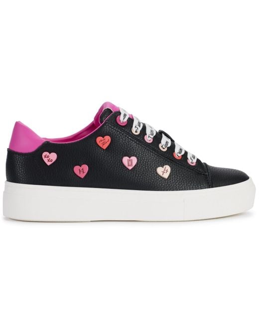 Karl Lagerfeld Cate Heart Pins Lace-up Sneakers in Blue | Lyst