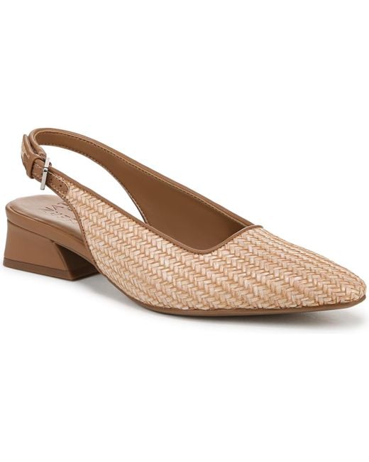 Naturalizer Ginger 2 Snip Toe Asymmetrical Low Block Heel Slingbacks | Lyst