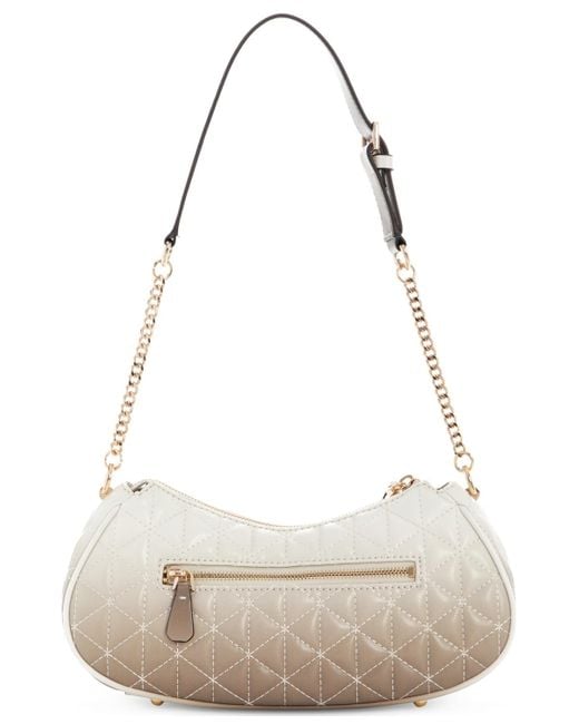 Guess Kori Top Zip Small Shoulder Bag in Natural | Lyst