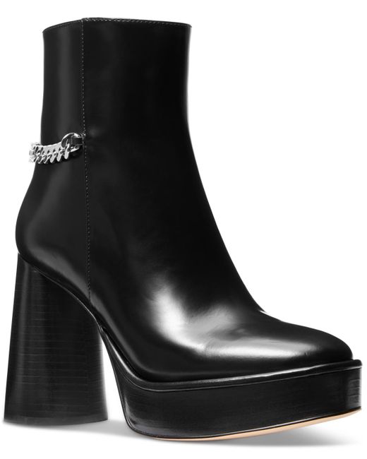 Michael Kors Michael Carlisle Chain-detail High Heel Platform Booties ...