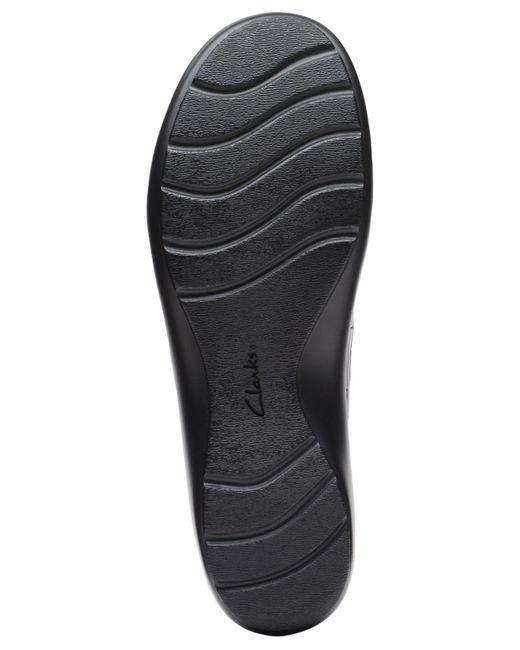 Clarks Cora Haley Mixed-texture Tie-top Loafers in Black | Lyst