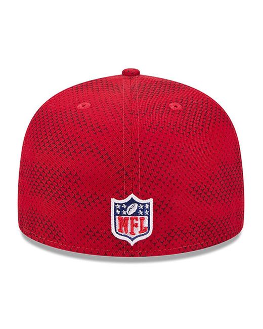KTZ San Francisco 49ers 2024 Sideline 59fifty Fitted Hat in Red for Men ...