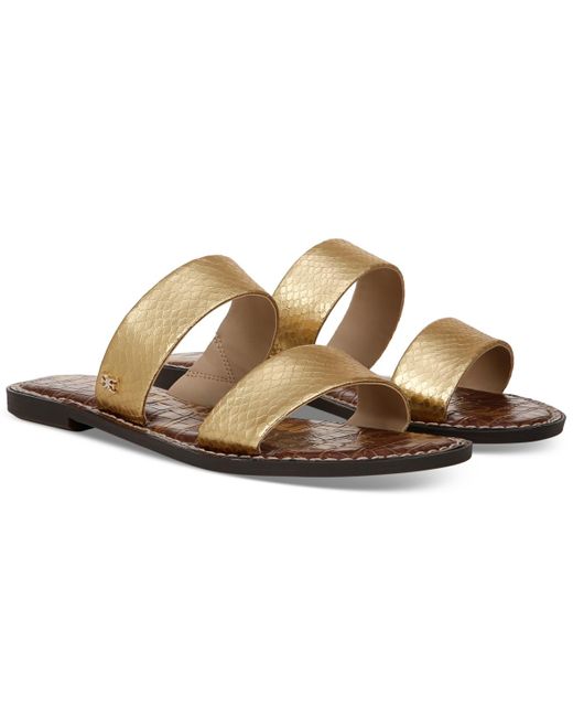 Sam Edelman Gala Slide Flat Sandals in Brown | Lyst