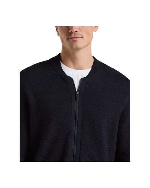 Perry Ellis Geometric Jacquard Bomber Jacket in Blue for Men | Lyst