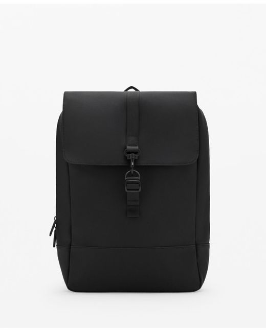 Mango Rubberized Flap Closure Backpack in Black for Men | Lyst