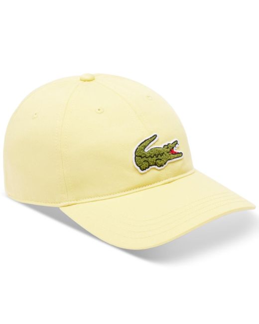 Lacoste Croc Logo Cap in Yellow for Men | Lyst