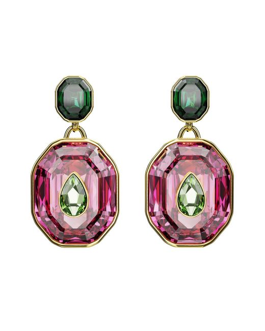 Swarovski Crystal Mixed Cuts Chroma Drop Earrings In Red Lyst