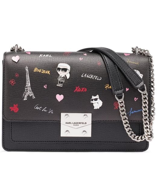 KARL LAGERFELD Corrine Mini Shoulder Bag in Black | Lyst