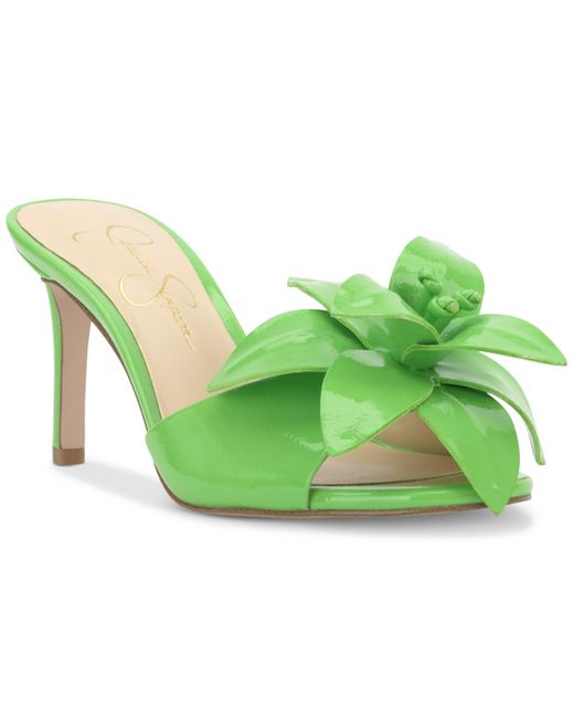 Jessica Simpson Percia Flower High-heel Dress Mules in Green | Lyst
