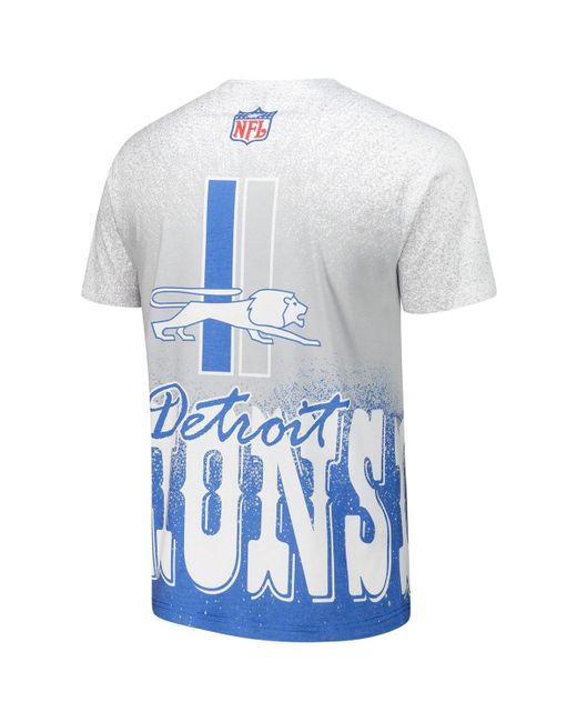 Mitchell & Ness Detroit Lions Team Burst Vintage Logo T-shirt in Blue ...