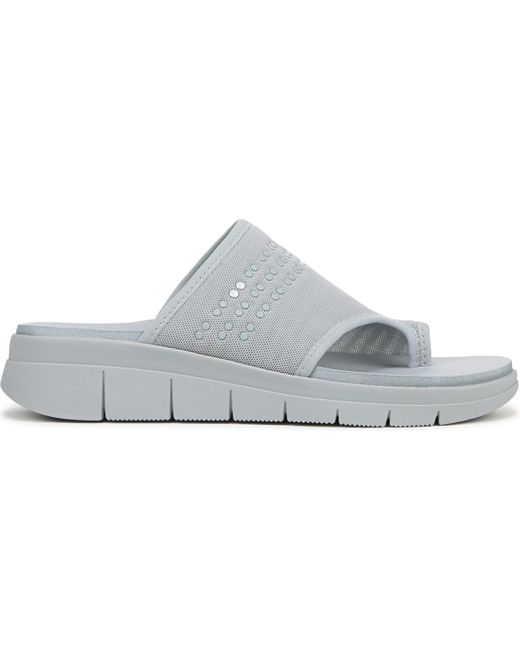 Ryka Elegance Washable Toe Loop Slide Sandals in Gray | Lyst