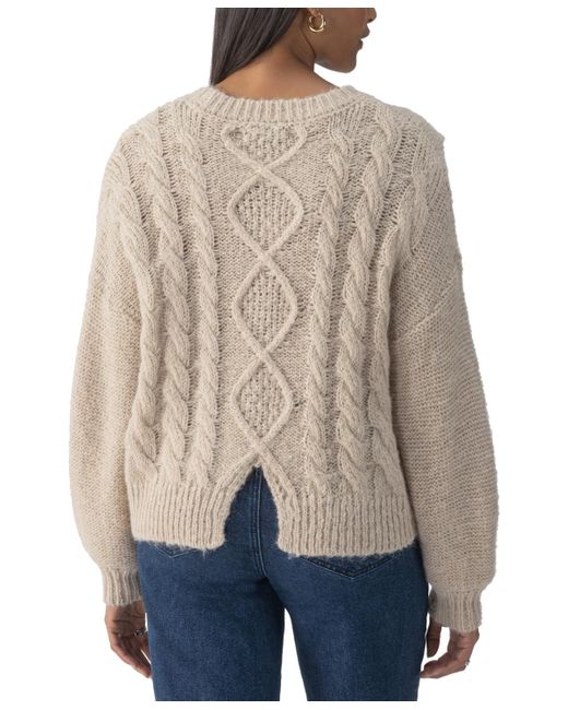 Sanctuary Cozy Cable-knit Back-slit Sweater in Natural | Lyst
