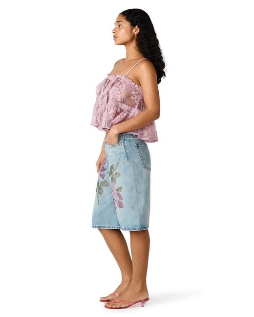 Steve Madden Kesha Wide Fit Shorts in Blue | Lyst