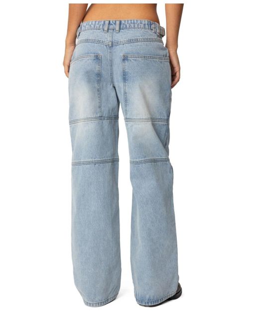 Edikted Shai Low Rise Carpenter Jeans in Blue | Lyst