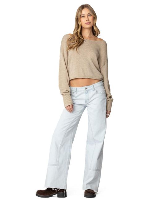 Edikted Savanna Low Rise Jeans in Blue | Lyst