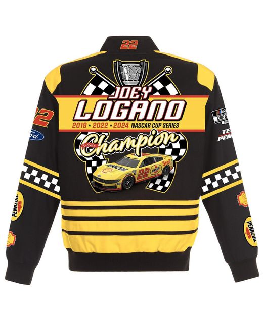 JH Design Black/yellow Joey Logano 2024 Nascar Cup Series Champion ...