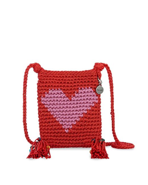 The Sak Demi Crochet Mini Crossbody Bag in Red | Lyst