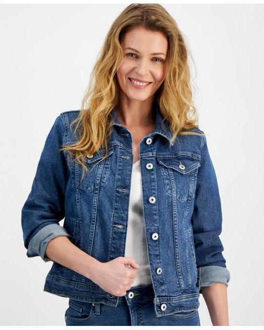 Style & Co. Classic Denim Jacket in Blue | Lyst