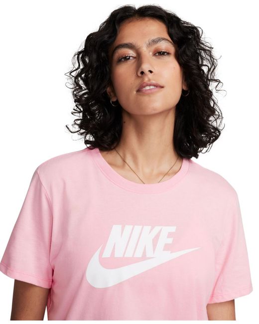 Nike Sportswear Essentials Logo T-shirt in Pink | Lyst