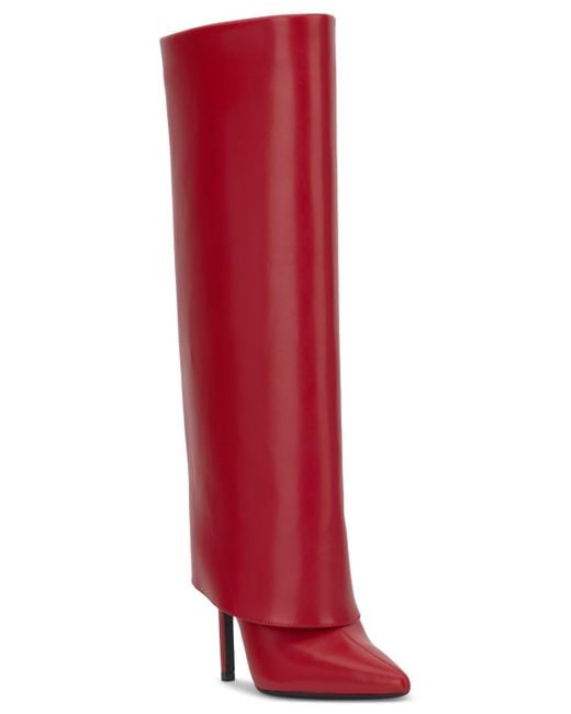 INC International Concepts Skylar Wide-calf Fold Over Cuffed Knee High ...