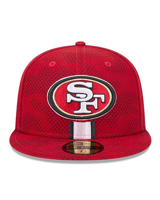 KTZ San Francisco 49ers 2024 Sideline 59fifty Fitted Hat in Red for Men ...