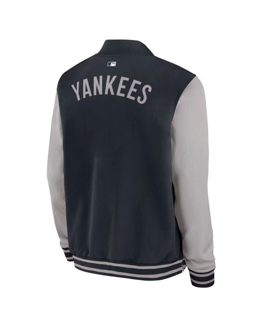 Nike Navy/gray New York Yankees Authentic Collection Dugout Full-zip ...