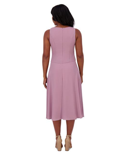 Jessica Howard Petite Lace Jacket & Chiffon Midi Dress Set in Purple | Lyst