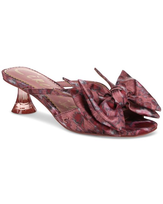 Circus by Sam Edelman Natalina Bow Kitten-heel Dress Sandals in Red | Lyst