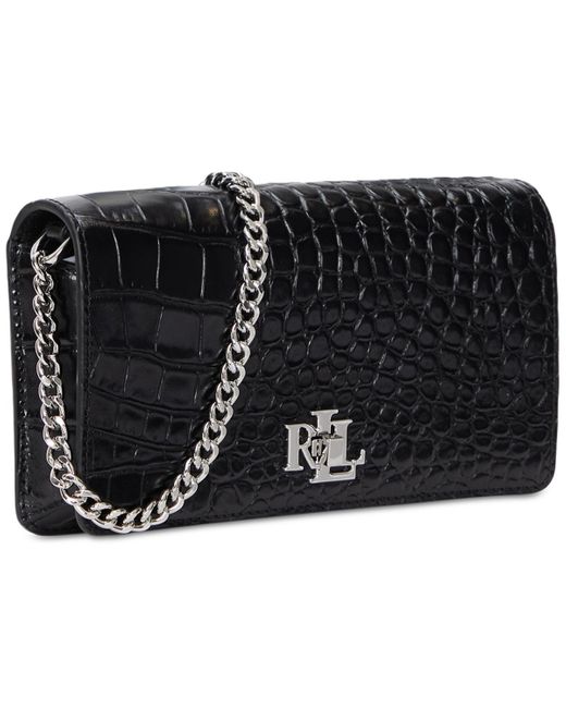 Ralph Lauren Embossed Crossbody Turn-lock Tech Case in Black | Lyst