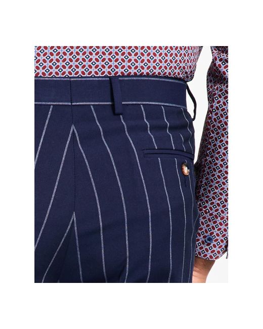 Tayion Collection Regular-fit Pinstripe Suit Pants in Blue for Men | Lyst
