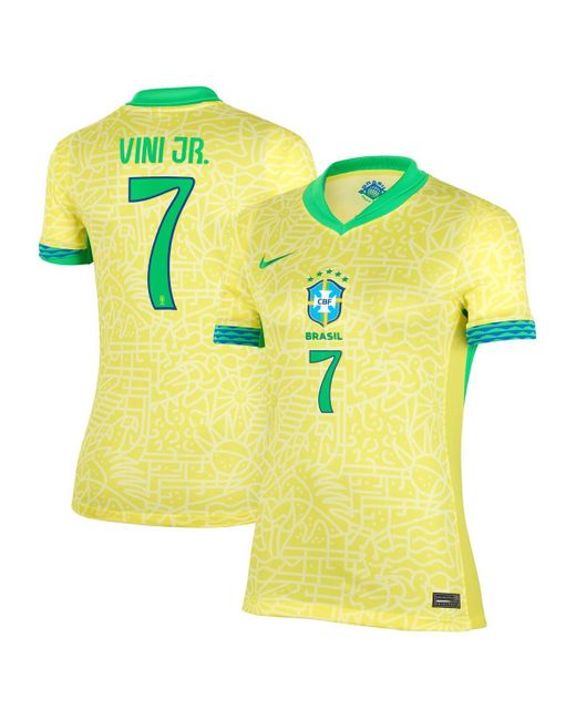 Nike Vini Jr. Brazil National Team 2024 Home Replica Jersey in Yellow ...