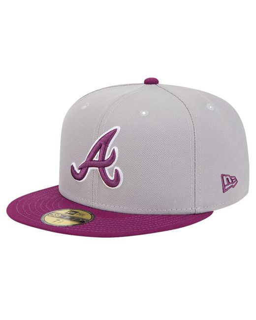 KTZ Gray/purple Atlanta Braves Two-tone Color Pack 59fifty Fitted Hat ...