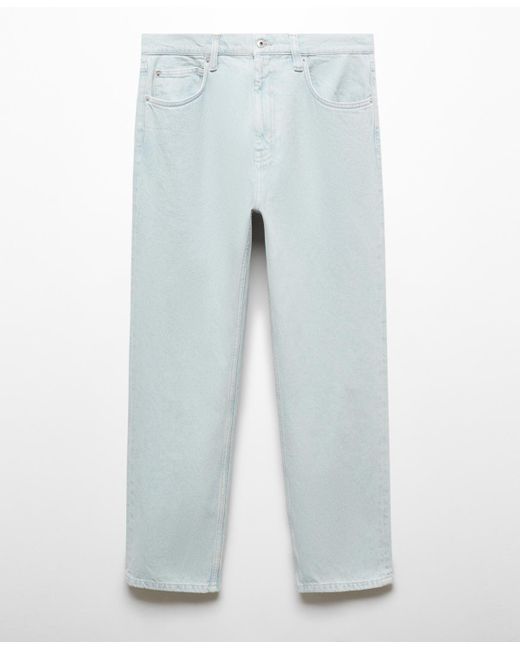 Mango Relaxed Fit Washed Effect Jeans in Blue for Men | Lyst