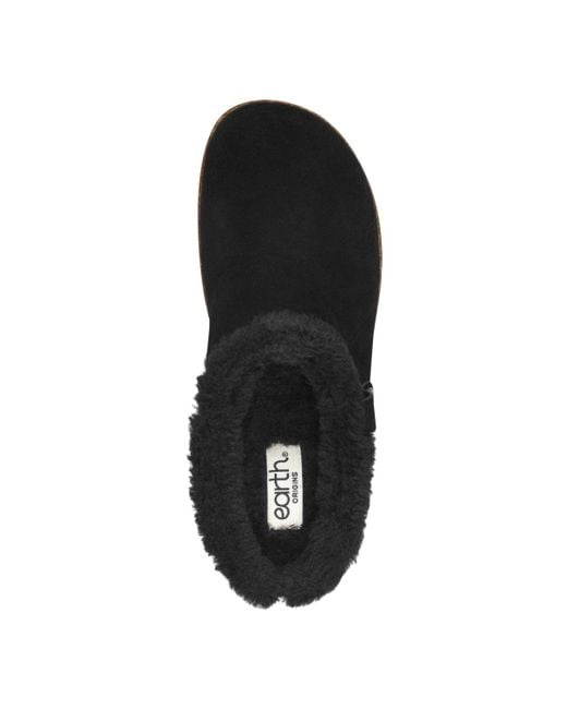 Earth Elena Cold Weather Round Toe Casual Slip On Clogs in Black | Lyst