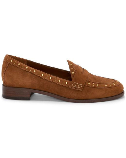 Vince Camuto Camdyn Studded Loafers in Brown | Lyst
