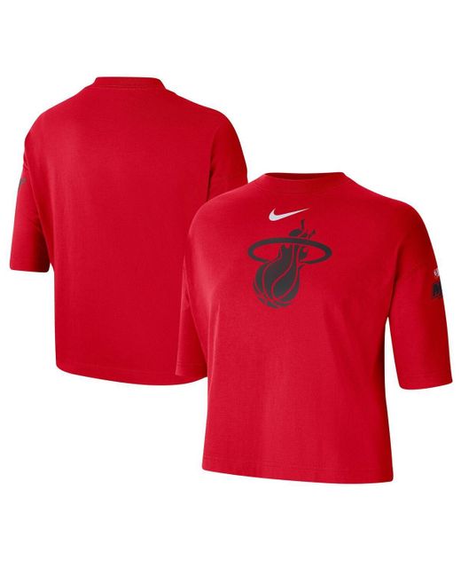 Nike Miami Heat 2024/25 City Edition Courtside Boxy T-shirt in Red | Lyst