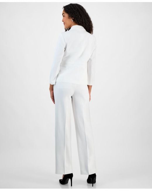 Le Suit Two-button Jacket & Pant Suit Regular & Petite Sizes in White ... Le Suit Two-button Jacket & Pant Suit Regular & Petite Sizes in White ...