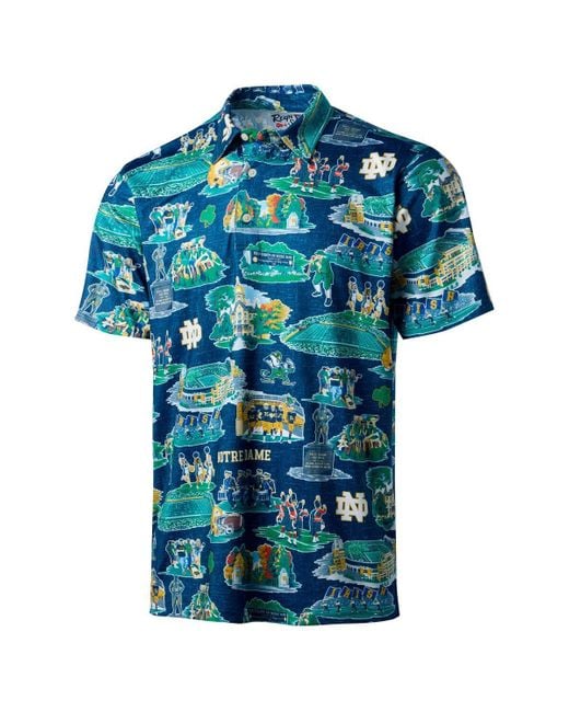 Reyn Spooner Notre Dame Fighting Irish Scenic Polo Shirt in Blue for ...