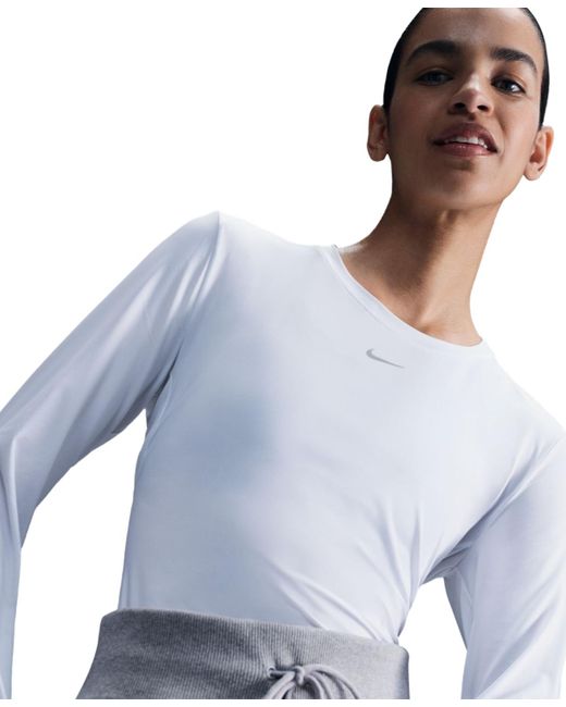 Nike One Classic Dri-fit Long-sleeve Top in Blue | Lyst