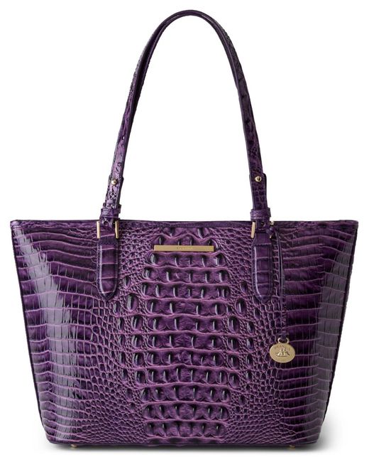 Brahmin Asher Leather Tote Bag in Purple | Lyst